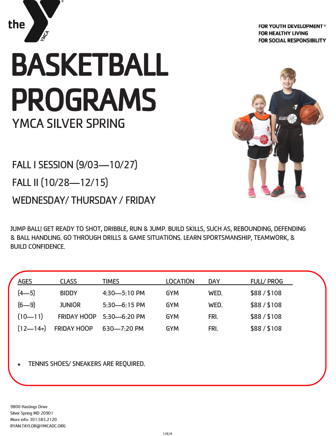 Basketball programs flyer 1 1 YMCA DC